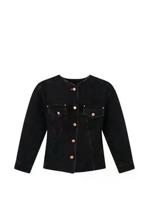 3x1 Pick Dumbo Collarless Denim Jacket - Black