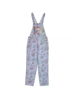 FAVORITE PEOPLE X Salsa Jeans Flower-print Denim Jumpsuit - Blue