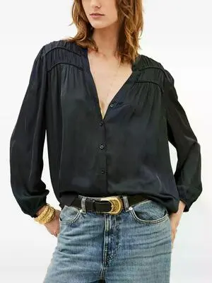 Ba&sh Cessia Gathered Blouse - Blue