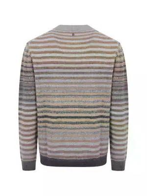 DONDUP Striped Crew-neck Sweater - Grey