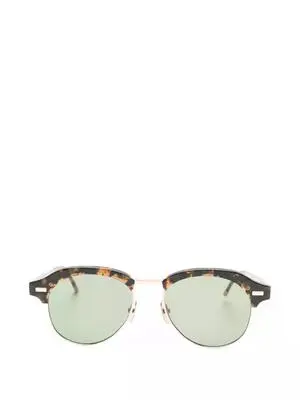Thom Browne Tortoiseshell-effect Browline-frame Sunglasses - Brown