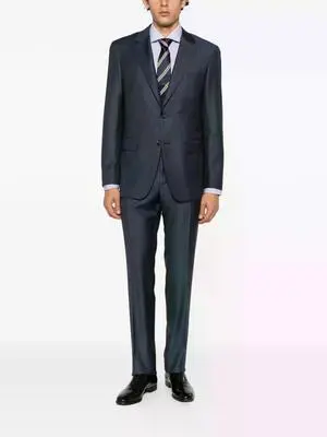 BARBA NAPOLI Spread-collar Button-up Shirt - Blue
