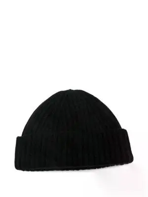 CENERE GB Ribbed-knit Beanie Hat - Black