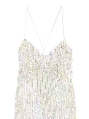 LE TWINS Sequin-embellished Fringed Dress