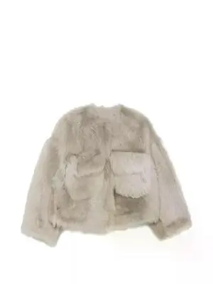 MANZONI 24 Patch-pocket Lambskin Jacket - Grey