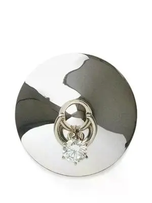 PANCONESI Lamina Diamanti Crystal Brooch - Silver