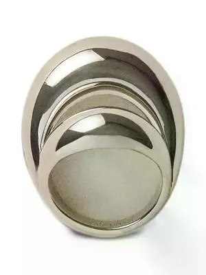 PANCONESI Double Blow Up Engraved-logo Ring - Silver