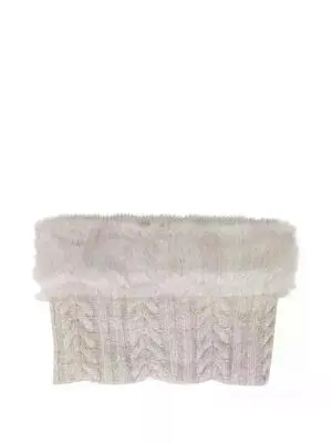 URBANCODE Faux-fur Cable-knit Snood - Neutrals