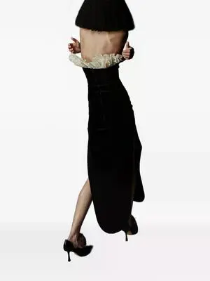 A.W.A.K.E. Mode Ruffled Strapless Maxi Dress - Black
