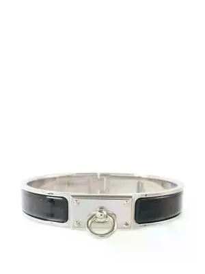 Hermès Clic Anneau Enamel Bangle - Silver