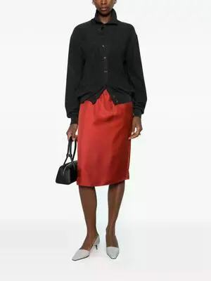 Loulou De Saison Satin-finish Elasticated-waist Midi Skirt - Red