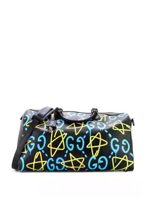Gucci Convertible Duffle Bag Guccighost Leather Satchel - Black