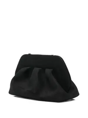 THEMOIRE Medium Bios Ruched Clutch Bag - Black