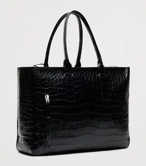 TOM FORD Large Calfskin Croc-embossed Victor Tote Bag