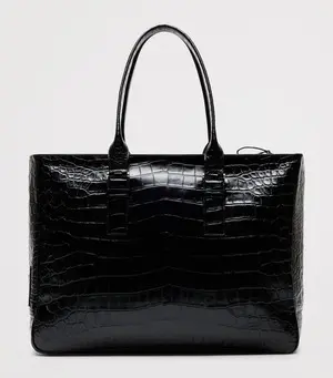 TOM FORD Large Calfskin Croc-embossed Victor Tote Bag