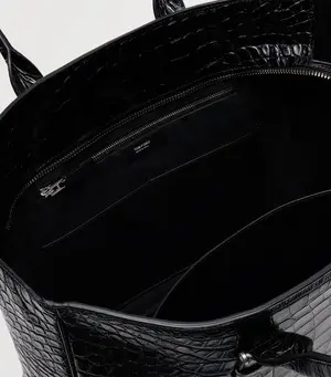 TOM FORD Large Calfskin Croc-embossed Victor Tote Bag