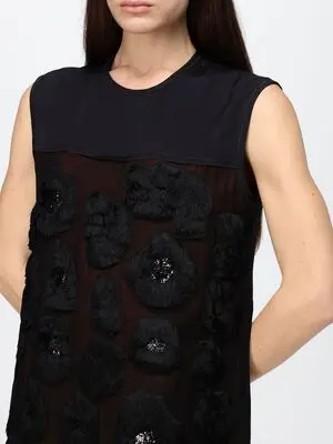 Marni Sleeveless Silk-blend Midi Sheath Dress With Embroidery And Fringe Details