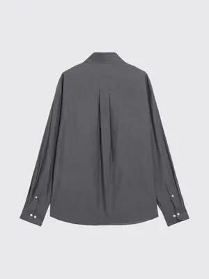 LEMAIRE Relaxed Fit Cotton And Silk Shirt With French Collar - Grey