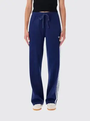 ADIDAS ORIGINALS Wide Leg Knit Jogging Pants With 3-stripes Logo - Blue