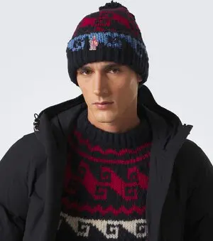 Moncler Intarsia Wool And Alpaca-blend Beanie