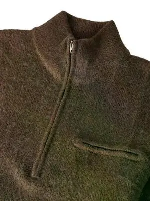 LAST CALL FOR Zip Trucker Brushed-effect Sweater