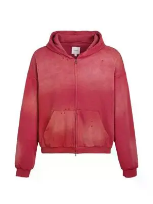 FOUND Distressed-effect Hoodie - Red