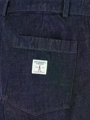 ROY ROGER'S Pleated-front Logo-patch Jeans