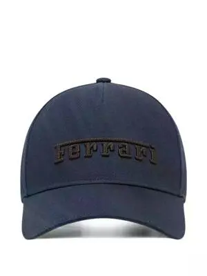 FERRARI Logo-embroidered Baseball Cap - Blue