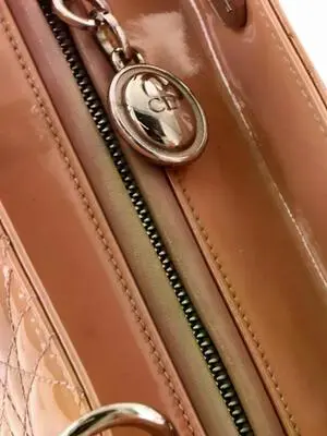 Dior Lady Bag Cannage Quilt Patent Medium Satchel