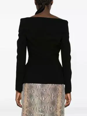 SELF-PORTRAIT Off-shoulder Button-up Jacket