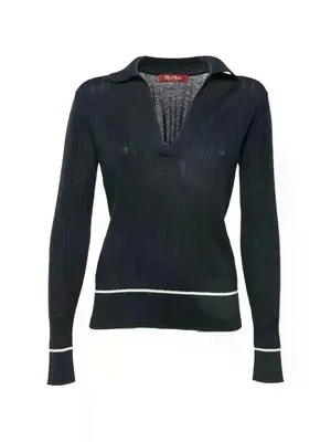 Max Mara Polo-collar Ribbed Sweater