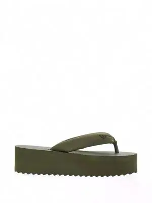 Emporio Armani Logo-plaque Platform Sandals - Green