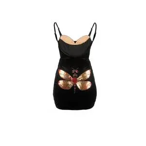 MARTEYA Leto Sequin & Beaded Velvet Mini Dress
