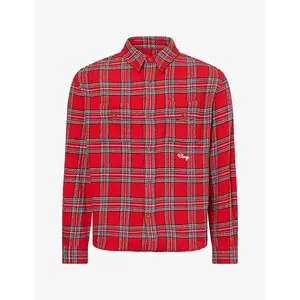 CHERRY LOS ANGELES Plaid-pattern Relaxed-fit Cotton Shirt - Red