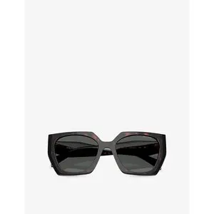 Prada Pr 15ws Rectangle-frame Tortoiseshell Acetate Sunglasses