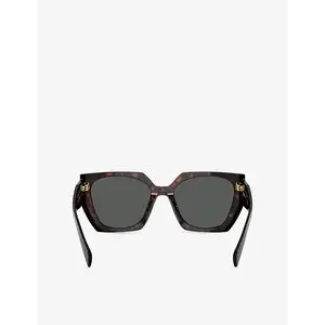 Prada Pr 15ws Rectangle-frame Tortoiseshell Acetate Sunglasses