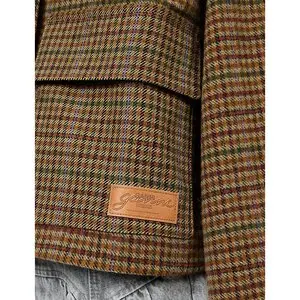 GANNI Check Wool-blend Barn Jacket