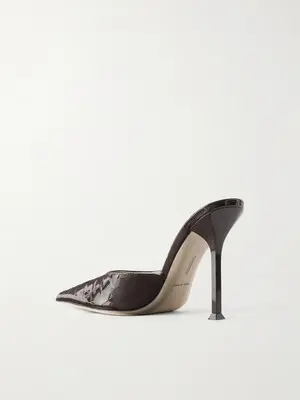 CHRISTEN Helix 95 Toe Croc-effect Patent-leather Mules