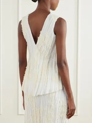 KALLMEYER Daria Plissé Cotton-blend Blouse