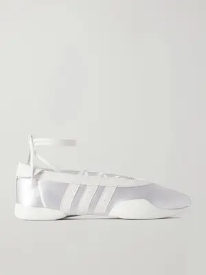 ADIDAS ORIGINALS Taekwondo Mei Lace-up Satin Ballet Flats - Silver