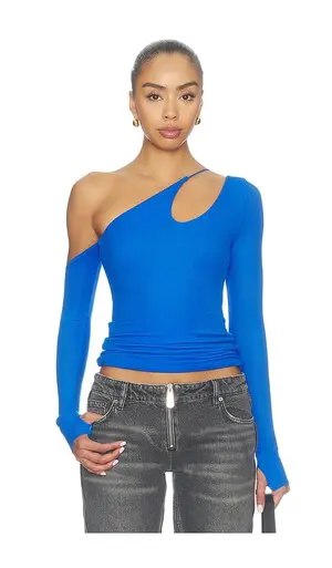 Michael Lauren X Revolve Usher Asymmetrical Long Sleeve Top