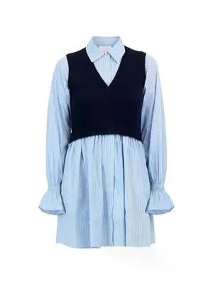 Cinq À Sept Patsy Striped Layered-effect Mini Dress