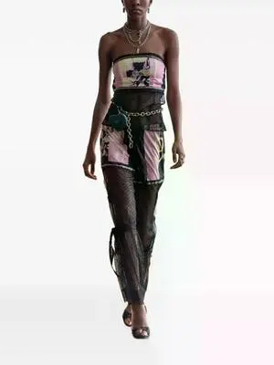 PAPER DOLLS Polka-dot Mesh-panel Straight Trousers