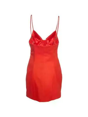 AREA Crystal-embellished Cup Mini Dress - Red