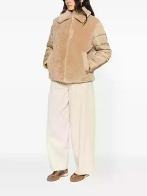 SAVE THE DUCK Faux-fur Panelled Puffer Coat - Neutrals