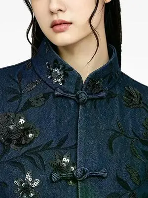 QIPOLOGY Tang Sequinned Cropped Jacket