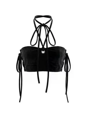 PAPER DOLLS Lace-up Halterneck Top - Black