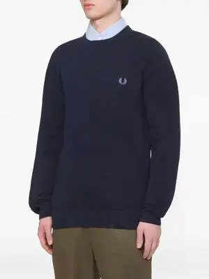 Fred Perry Piqué Logo-embroidered Waffle-knit Sweater