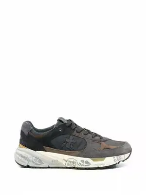Premiata Mase Panelled Logo-patch Sneakers - Grey