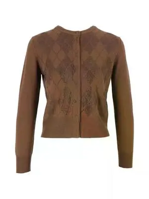 Max Mara Giovane Argyle-knit Cardigan